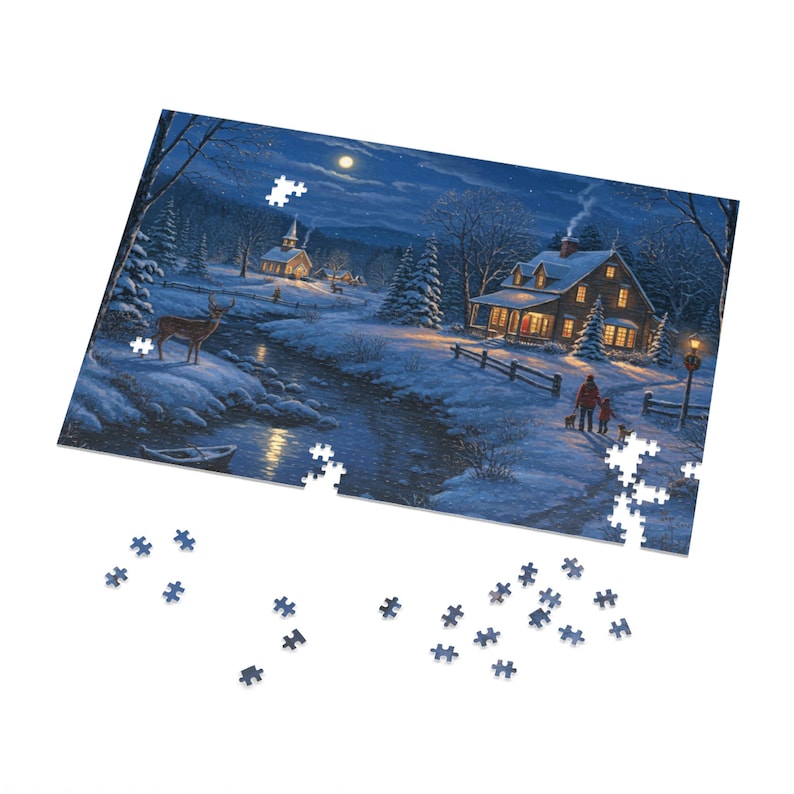 Enchanting Winter Wonderland Jigsaw Puzzle, Cozy Family Game, Christmas ...