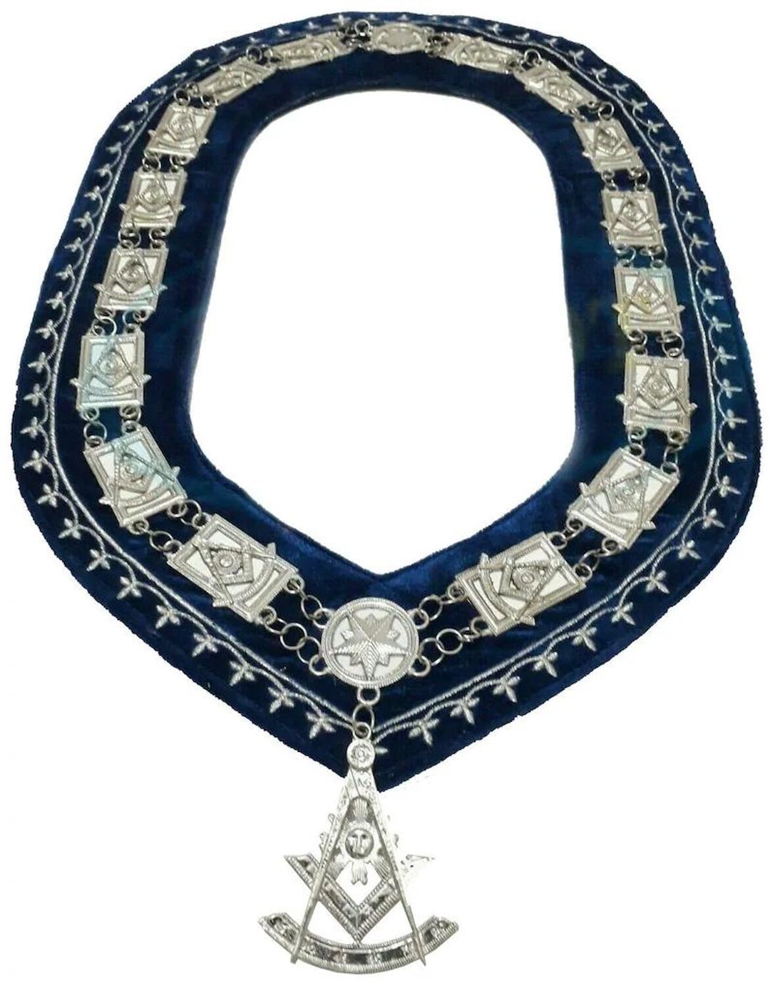 Masonic Regalia GRAND LODGE Golden Chain RHINESTONE Collar Purple ...
