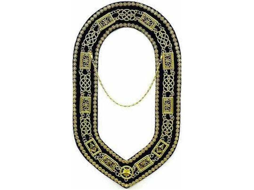 Masonic Regalia GRAND LODGE Golden Chain RHINESTONE Collar Purple ...