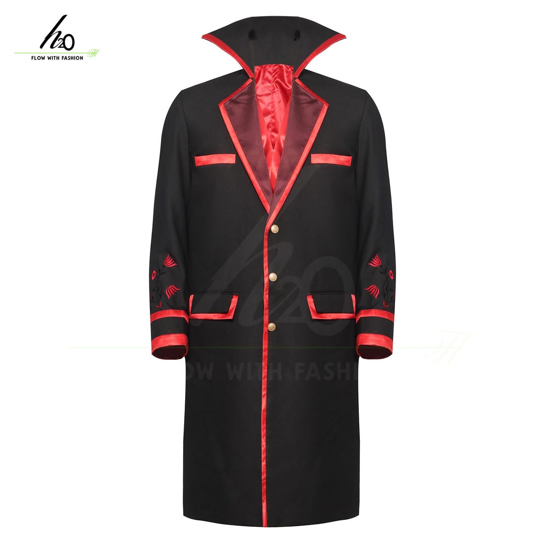 Gothic Vampire Trench Coat: Red & Black Steampunk Tailcoat - Etsy