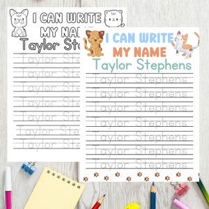 Custom Name Handwriting Practice Personalized Name - Etsy