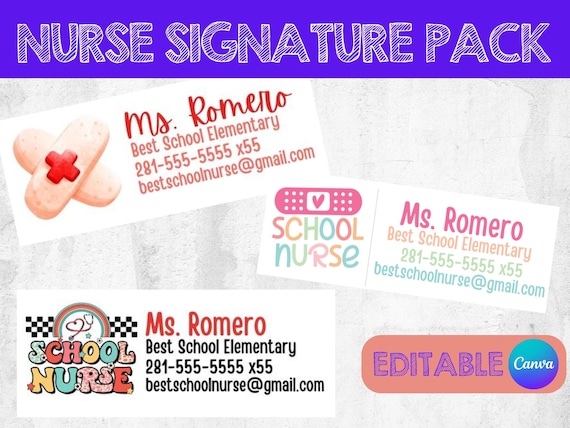 Custom Email Signature for School Nurses Elementary Middle - Etsy