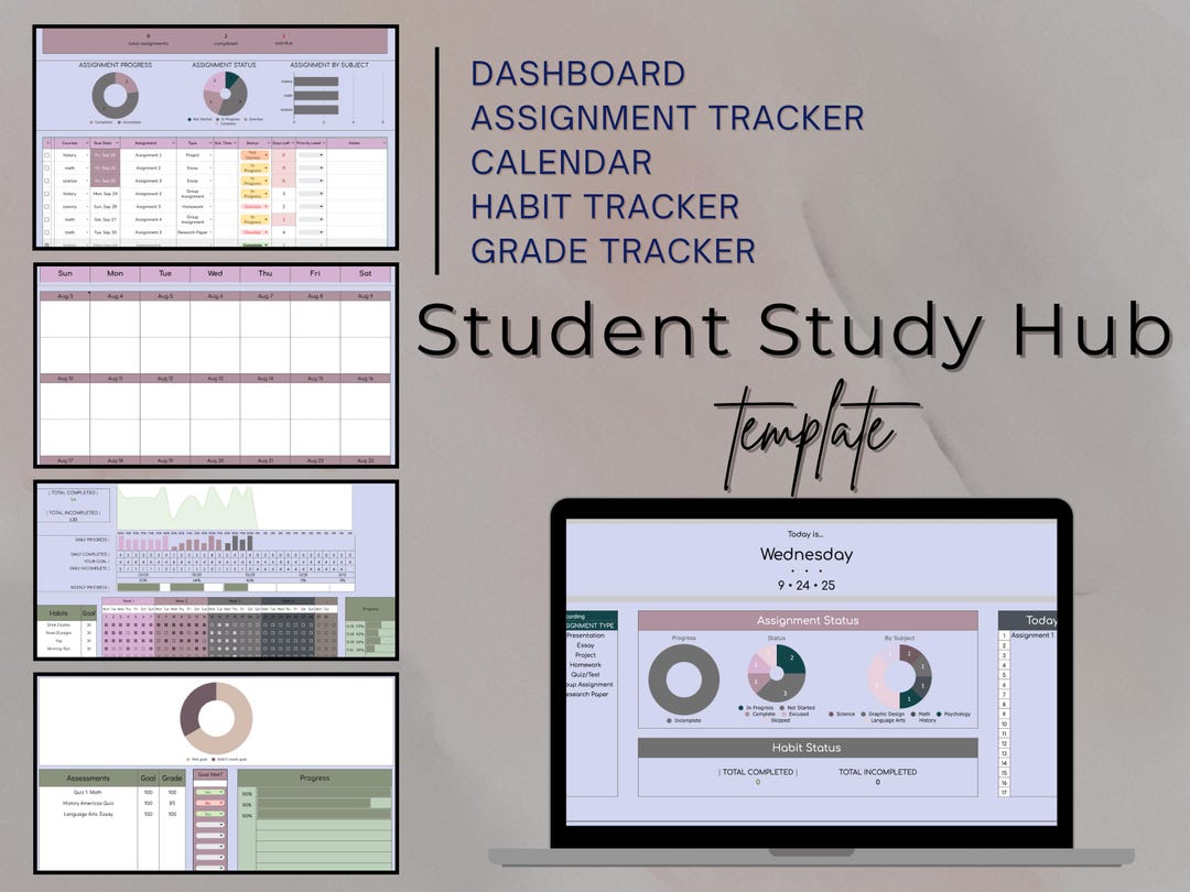 Student Digital Planner | NOCTELLE | Dashboard, Assignment, Grade ...