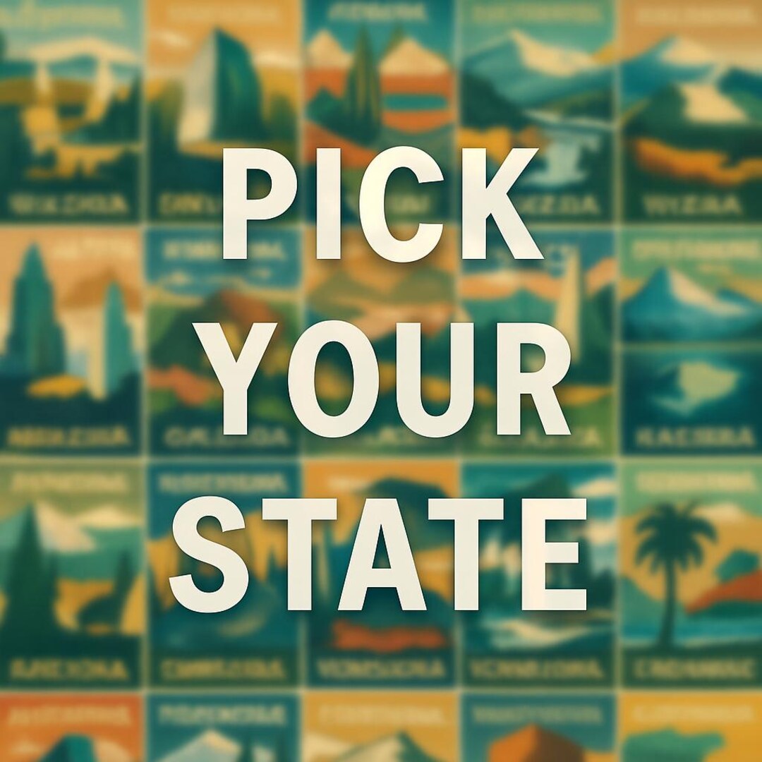 Vintage Wpa-style State Travel Posters – Pick Your State - Etsy