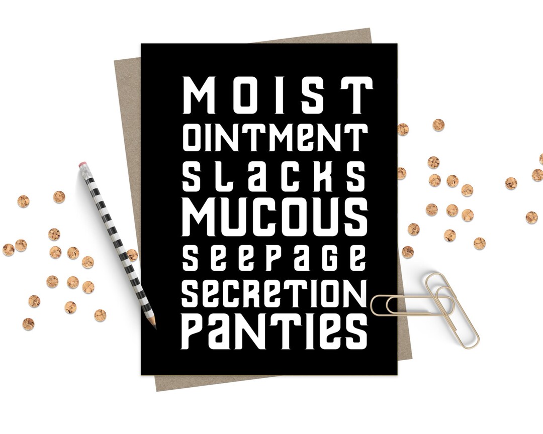 Funny Inappropriate Card | Worst Words Black White Funny Greeting Card ...