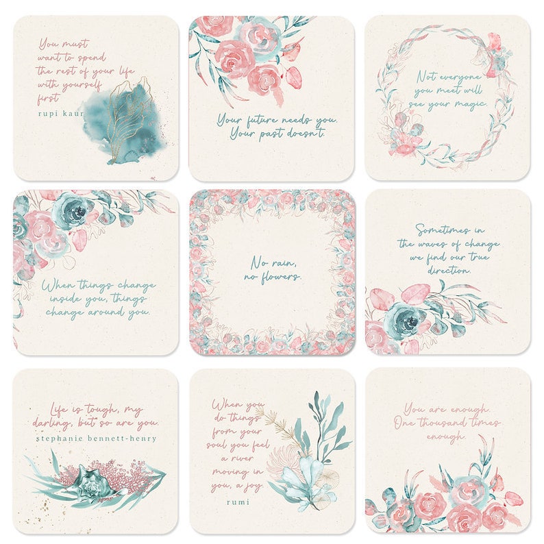 Waves of Positivity Affirmation Cards Beach Themed Daily - Etsy