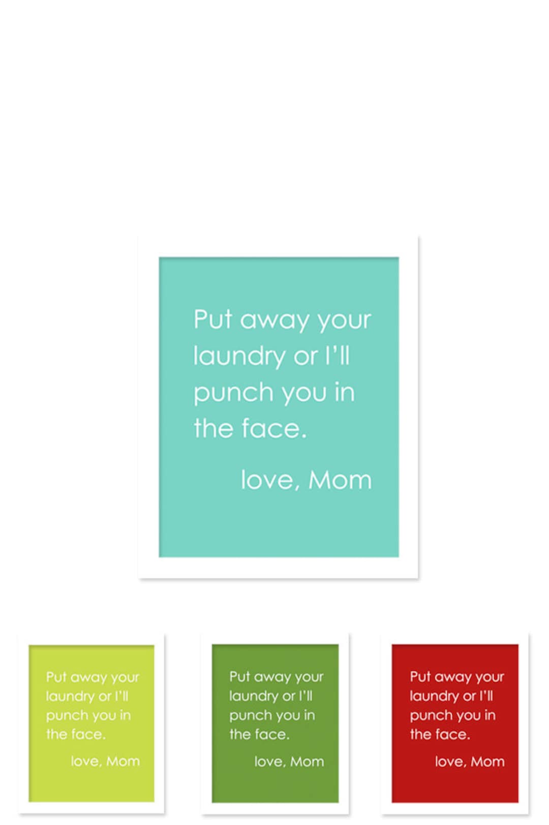 Funny Put Away Laundry Room Sign Print I'll Punch You in the Face ...