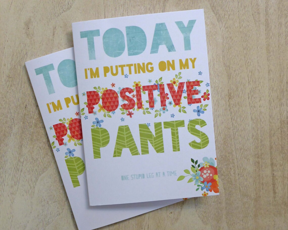 Inspirational Positive Pants Funny Greeting Card Snarky - Etsy