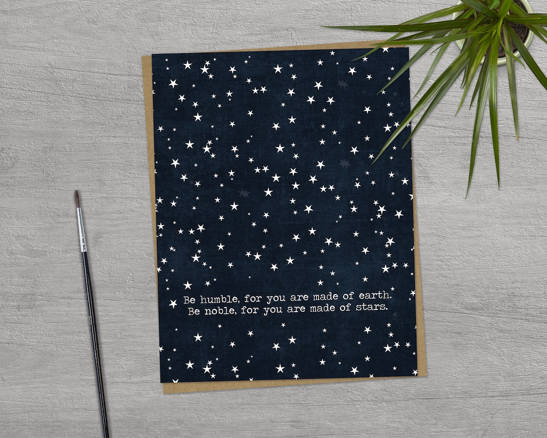 Be Humble Friendship Card | Friend Encouragement Card | Star Celestial ...