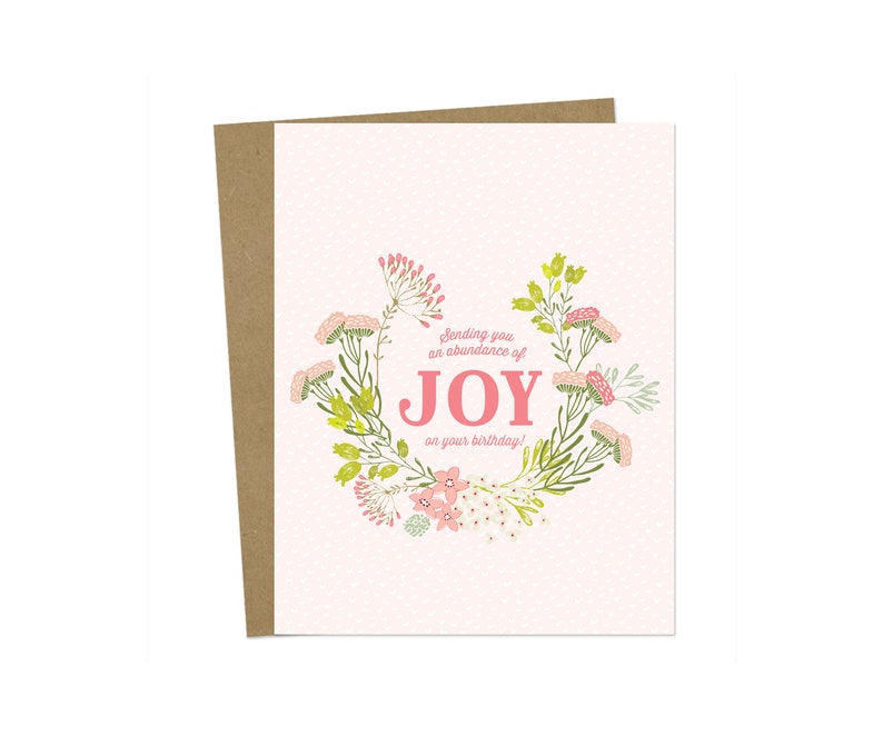 Wishing You Joy Birthday Card Joyful Birthday Card Cute - Etsy