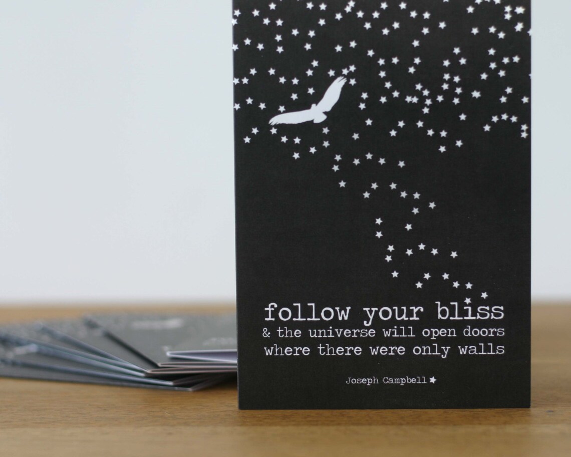 Follow Your Bliss Card Motivational Card Inspirational - Etsy