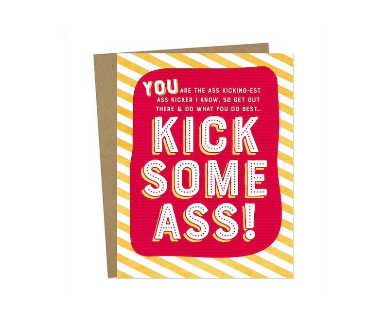 Kick Some Ass Greeting Card Funny Adult Greeting Card - Etsy