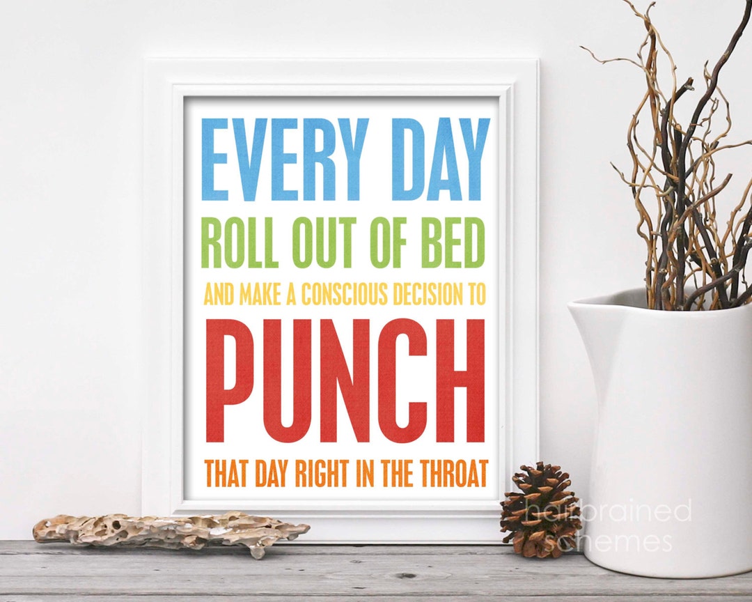 Funny Rainbow Art Print | Motivation Office Art | Funny Bedroom Poster ...