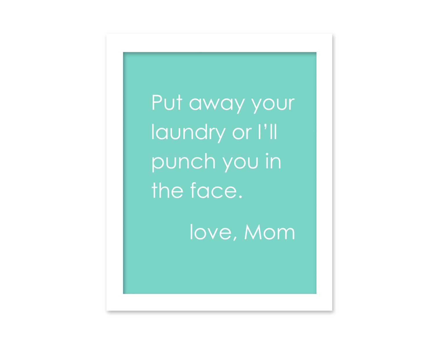 Funny Put Away Laundry Room Sign Print I'll Punch You in - Etsy
