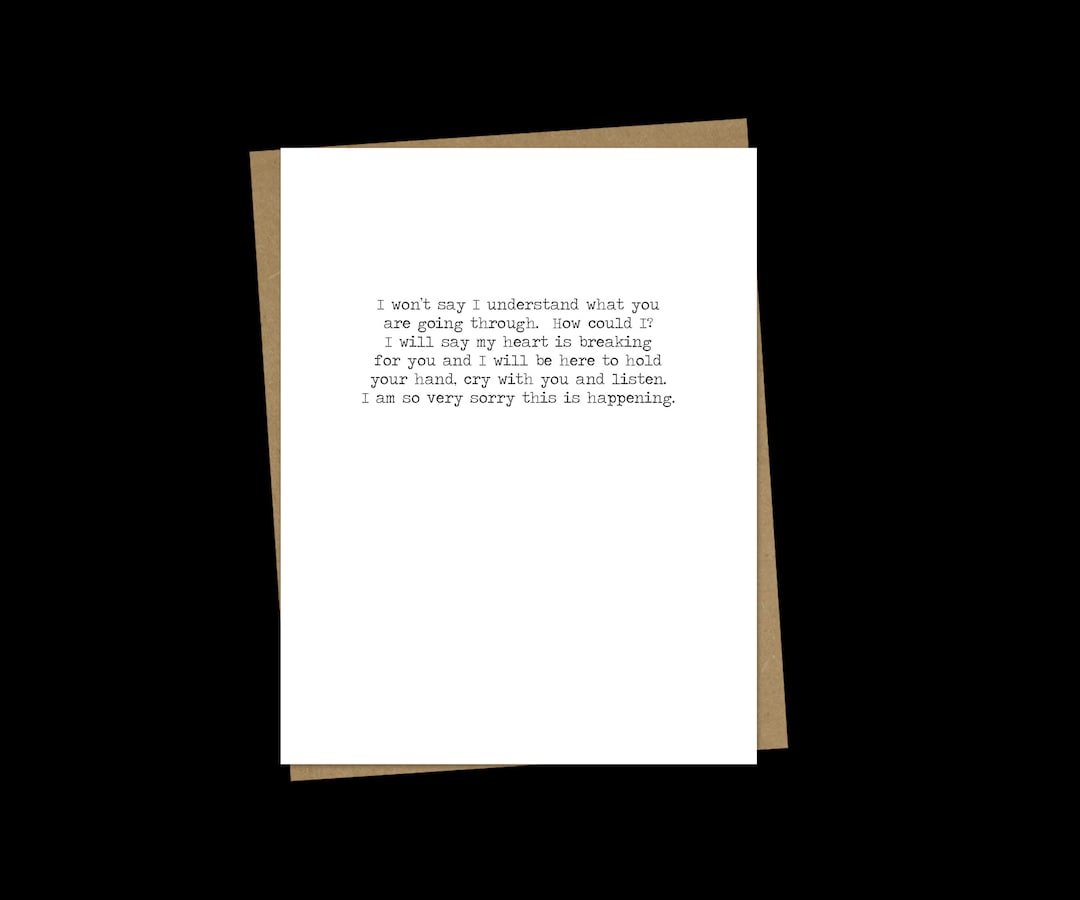 Sympathy Card Sympathy Greeting Card for Illness Grief Condolence Card ...