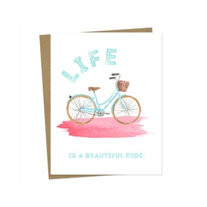 Life is a Beautiful Ride Card | Bike Card | Thinking of You Card | Just ...