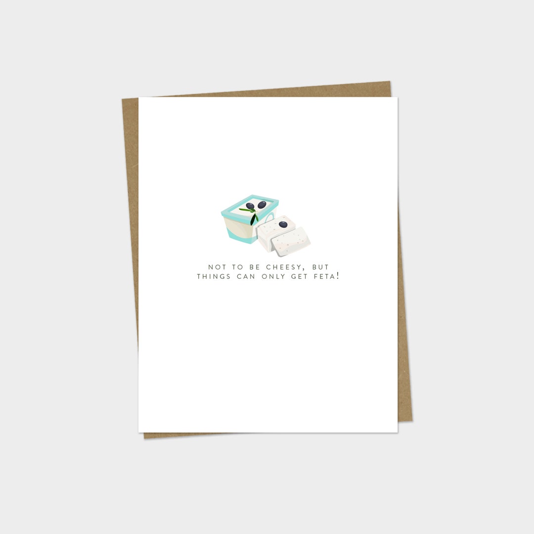 Cheesy Encouragement Card Card Cheese Card Feta Pun Card Funny Support ...