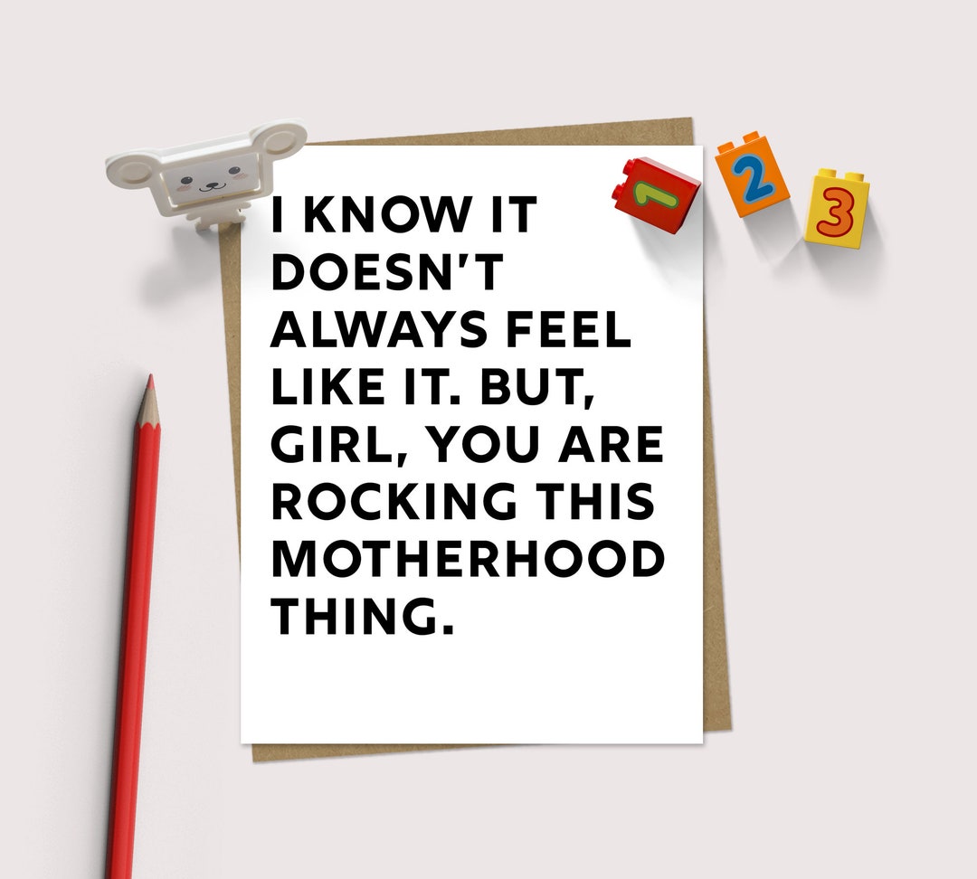 Motherhood Card New Mom Card Toddler Mom Mother Support Mothers Day ...