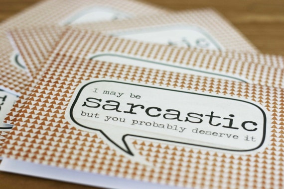 Funny Sarcastic Greeting Card Sarcasm Sarcastic Funny | Etsy