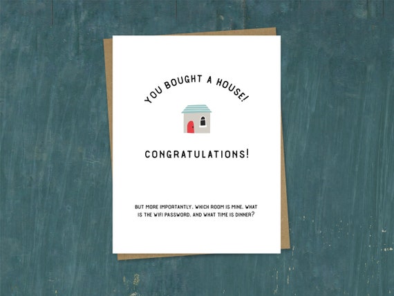 Funny Housewarming Card New Home Card New House Card | Etsy