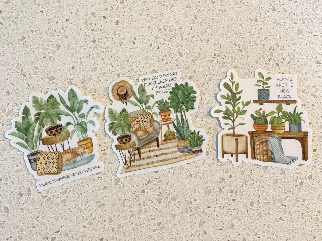 Clear Plant Lady Vinyl Sticker/matte Weatherproof/decal/plant Sticker ...