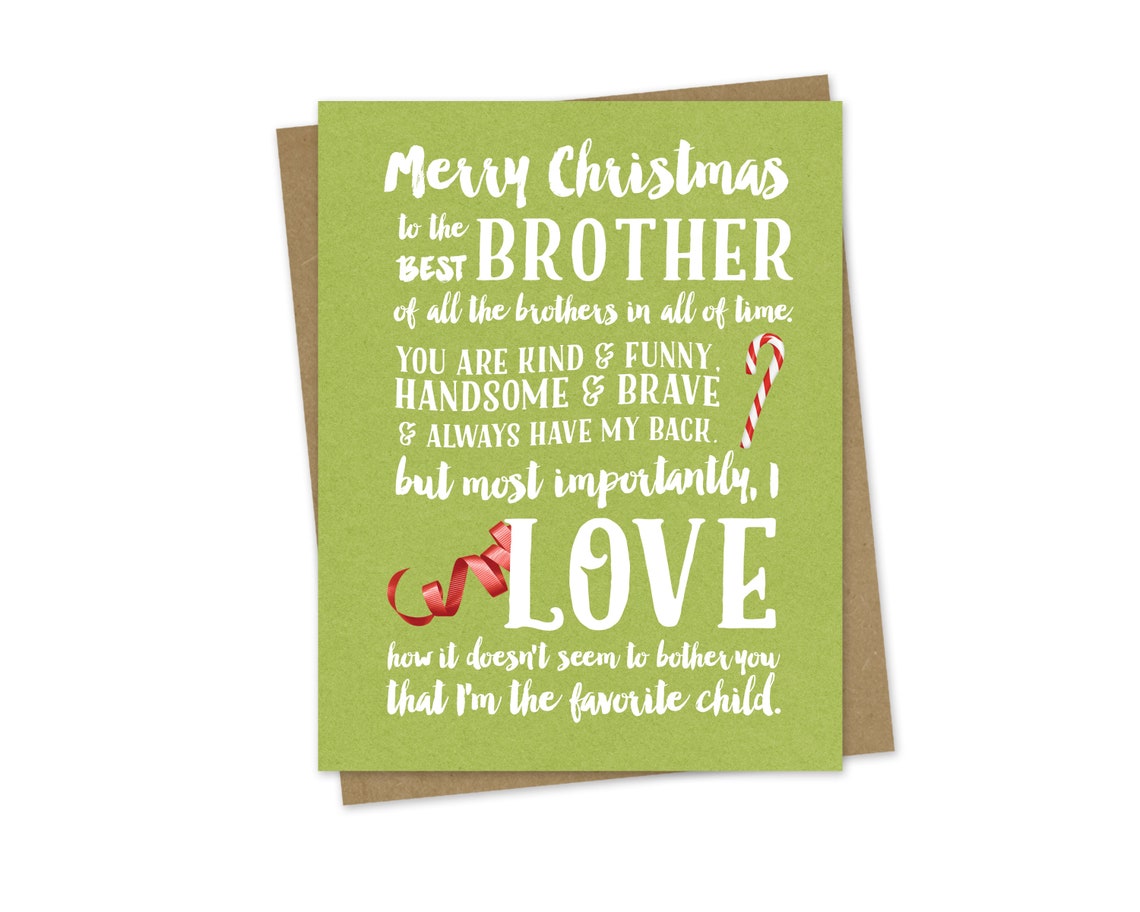 Funny Christmas Card for Brother Funny Brother Merry | Etsy