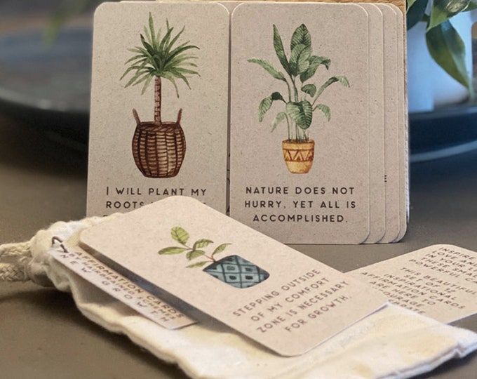 Stocking Stuffer Mini Plant Affirmation Cards Plant Lover Affirmation ...
