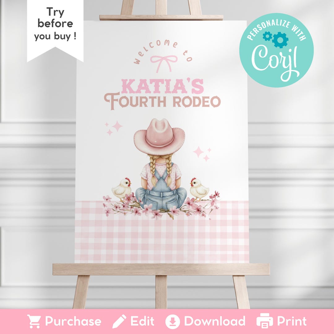Rodeo Welcome Sign Template, Four Ever Wild Birthday, Not My First ...