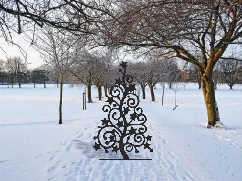 Matte Black Metal Christmas Tree Garden Decor, New Year Gift - Etsy