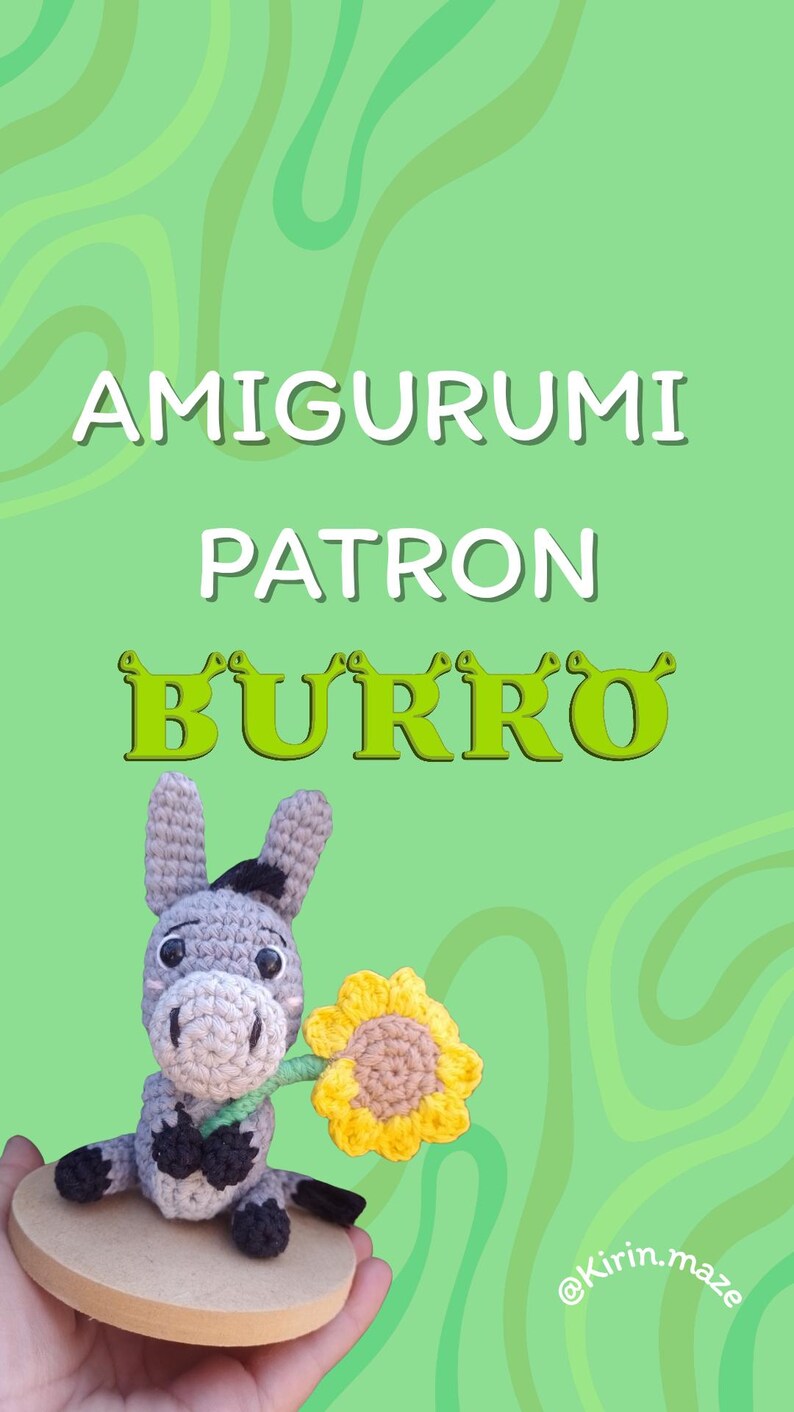 Amigurumi PDF Pattern: Shrek's Donkey With Flower Amigurumi Pattern - Etsy