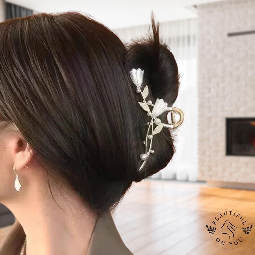 Tulip Flower Hair Claw Clip, Retro Hair Accessory - Etsy