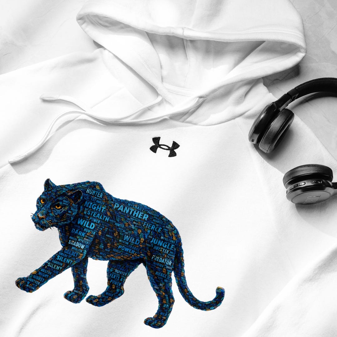 Rare Panther Words Design Hoodie - Etsy