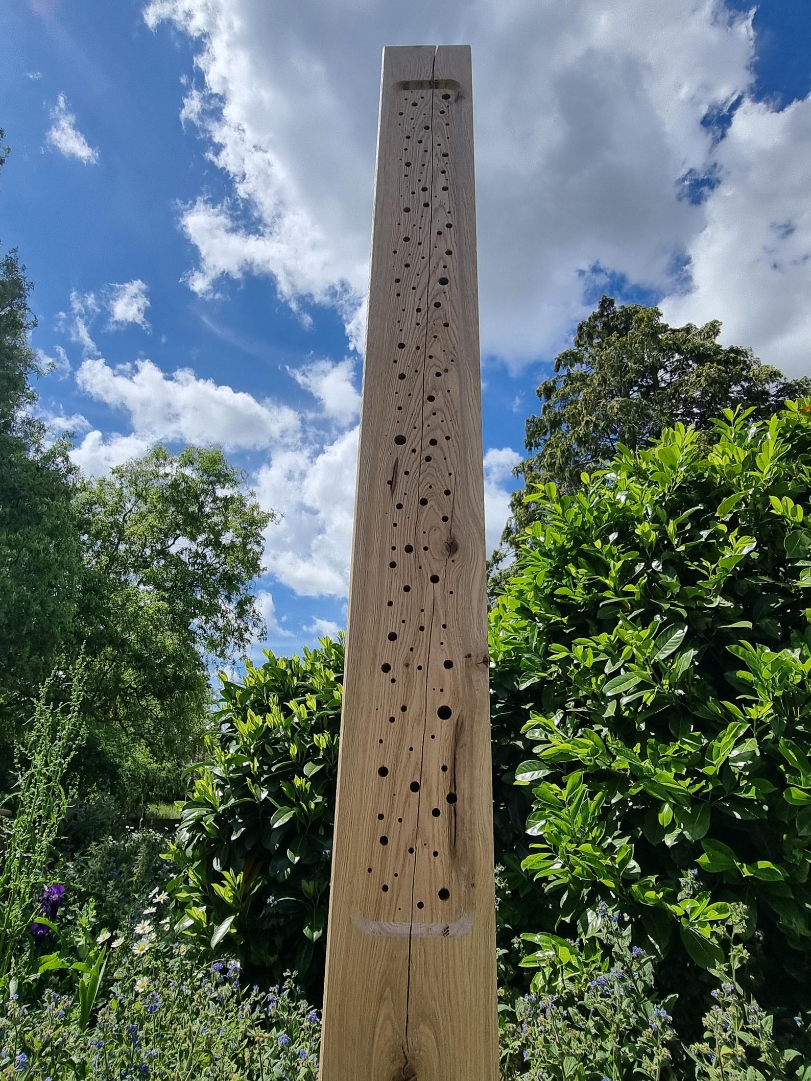 Oak Solitary Bee Post, Bumblebee Habitat, Wildlife Garden Bug Hotel ...
