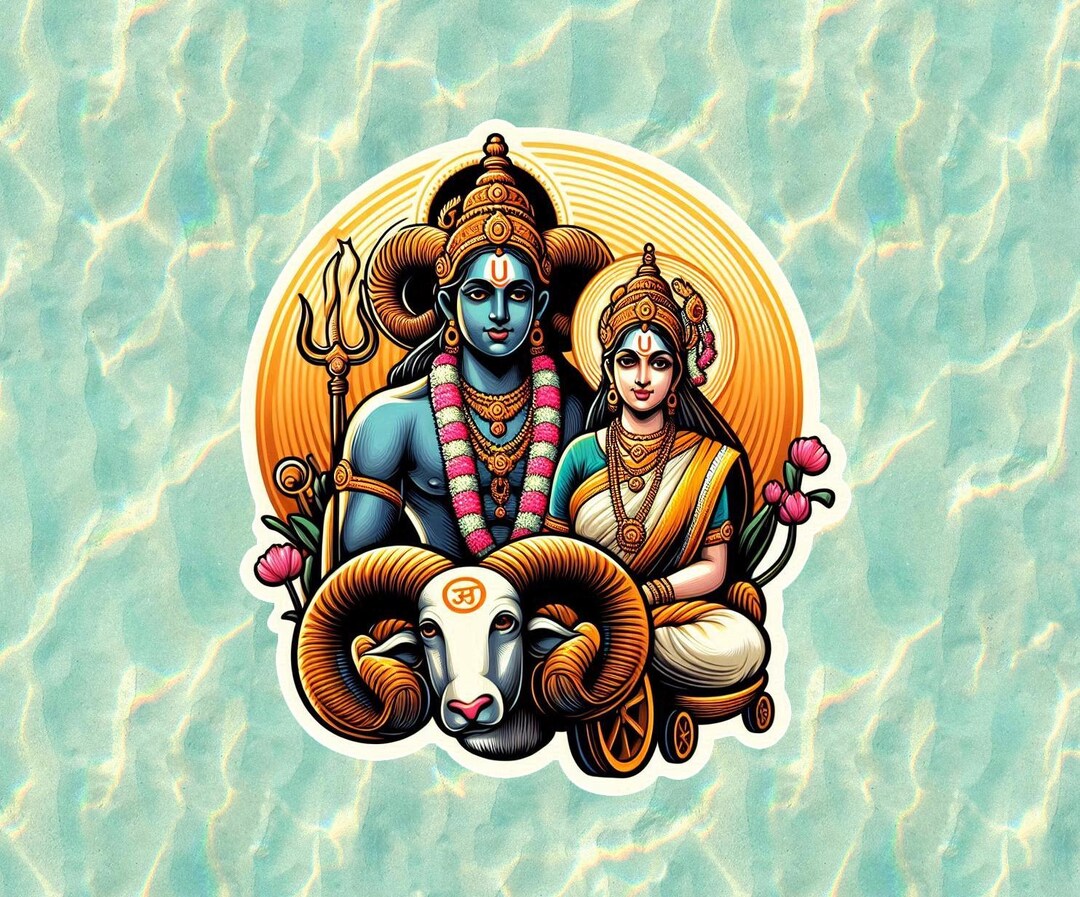 Hindu God and Goddess Ram and Sita 100% Waterproof Vinyl Sticker Decal ...