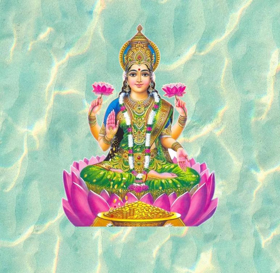Hindu Goddess Laxmi / Lakshmi 100% Waterproof Vinyl Sticker Decal ...