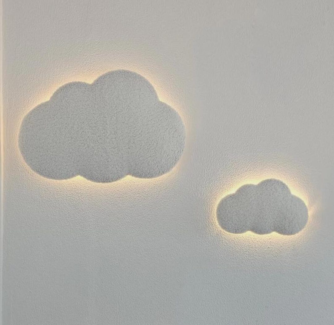 Set of 2 Cloud Night Lights Handmade:nursery Wall Decor,led Lamps - Etsy