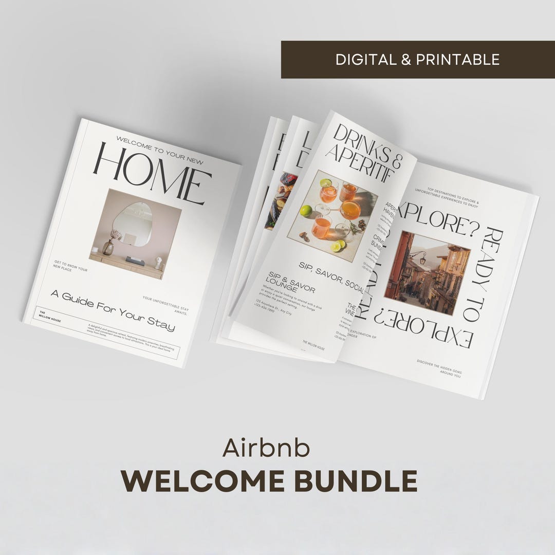 Airbnb Host Template Bundle Canva Digital Design Welcome Book Vacation ...