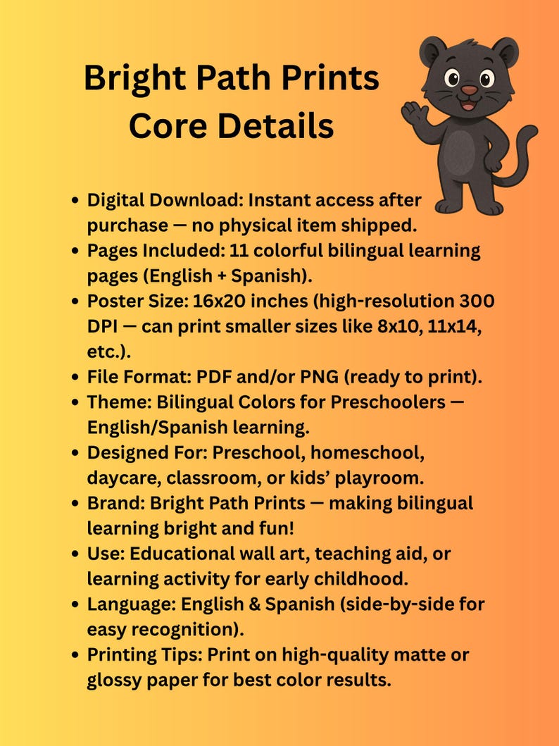 Bilingual Colors Poster English Spanish | Preschool Printable Wall Art ...
