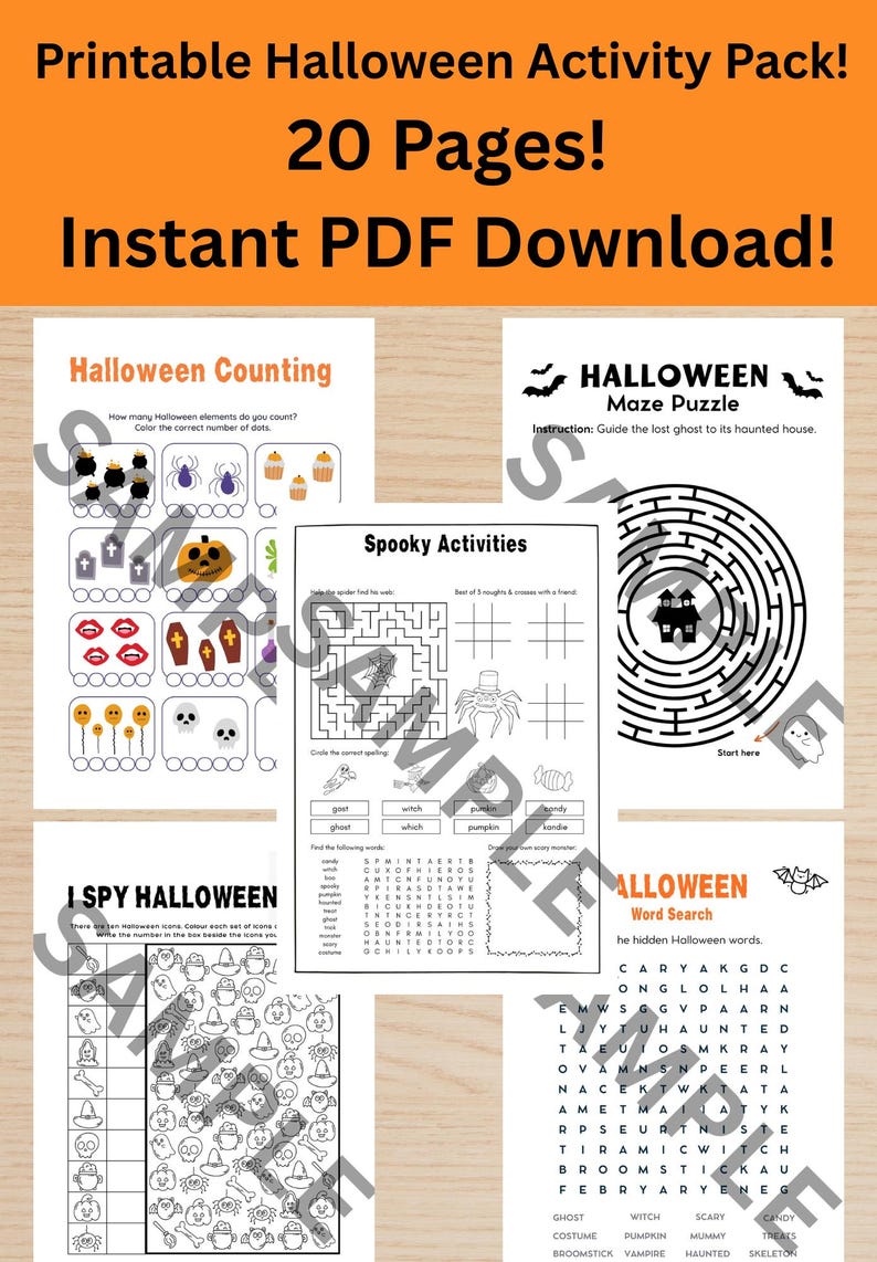 Printable Halloween Activity Pack for Kids | Coloring Pages, Mazes ...