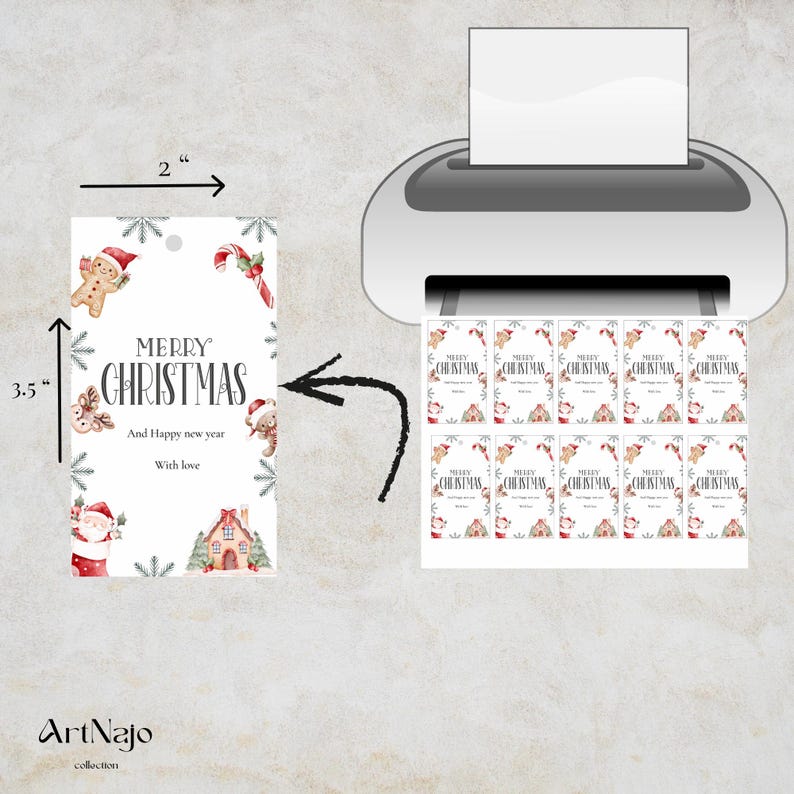 Christmas & New Year Gift Tags – Set of 3 Printable Labels (2x3.5 ...
