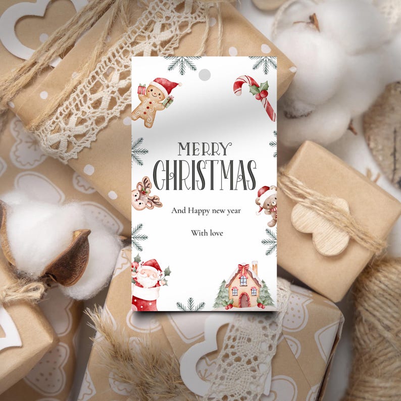 Christmas & New Year Gift Tags – Set of 3 Printable Labels (2x3.5 ...
