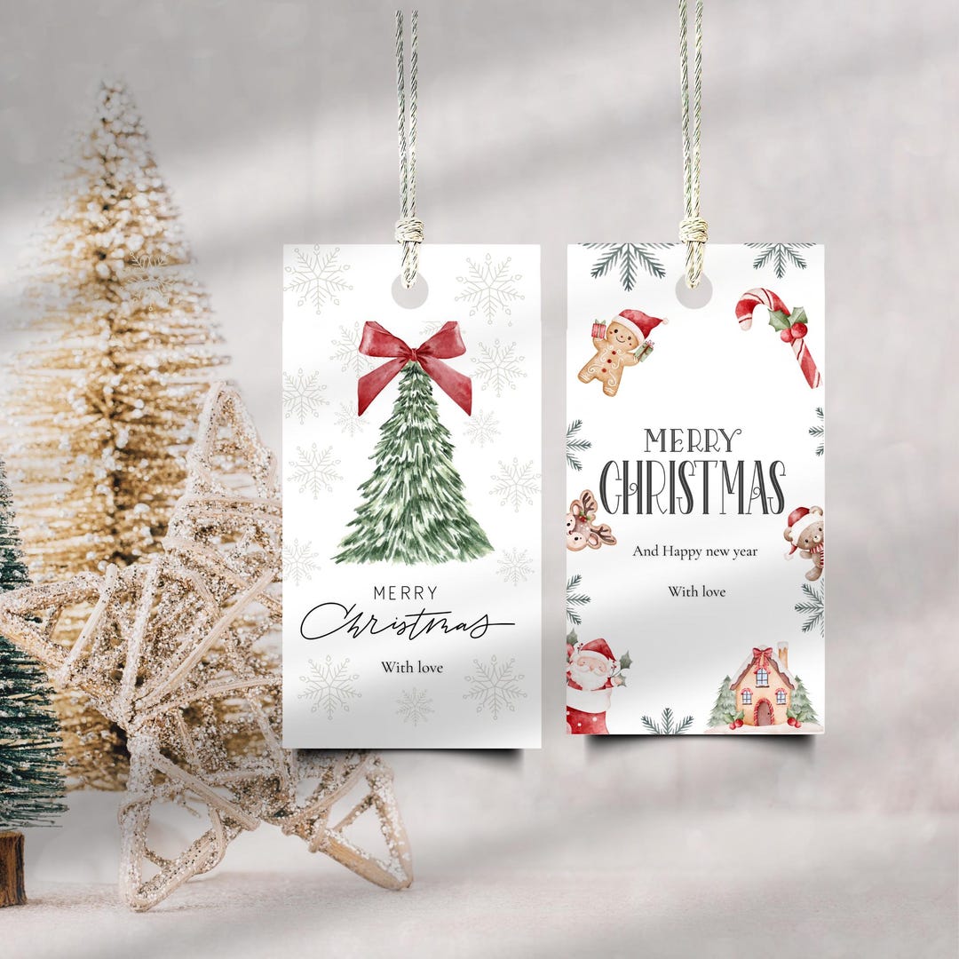Christmas & New Year Gift Tags – Set of 3 Printable Labels (2x3.5 ...