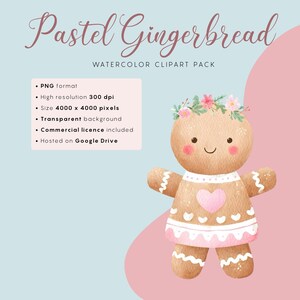Pastel Gingerbread Clipart Set | Christmas Cookies in Soft Pastel ...