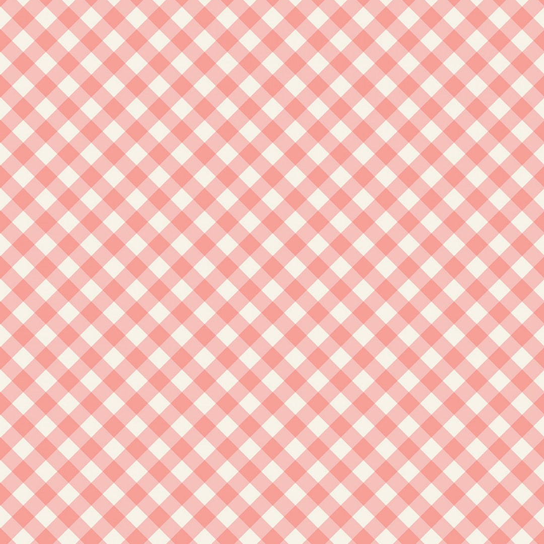 RILEY BLAKE Mind's Eye Gingham Gardens C10355-coral, Clearance Destash ...