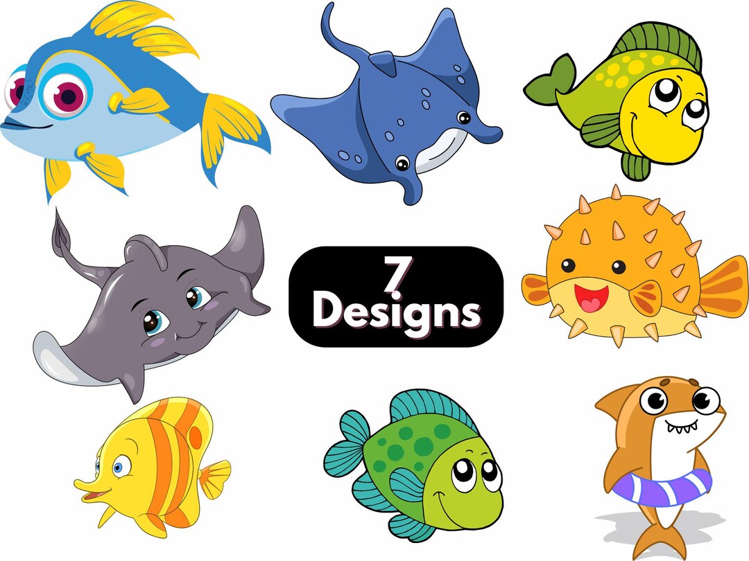 Fish Svg\ Cute Fish Svg\ Ocean Fish Svg\ Sea Life Svg\ Fish Cut File - Etsy
