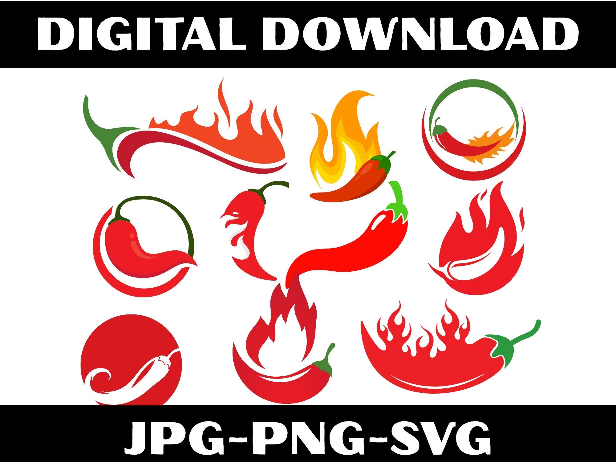 Chili SVG\ Spicy Pepper Clipart\ Hot Pepper Design\ Kitchen Wall Art ...