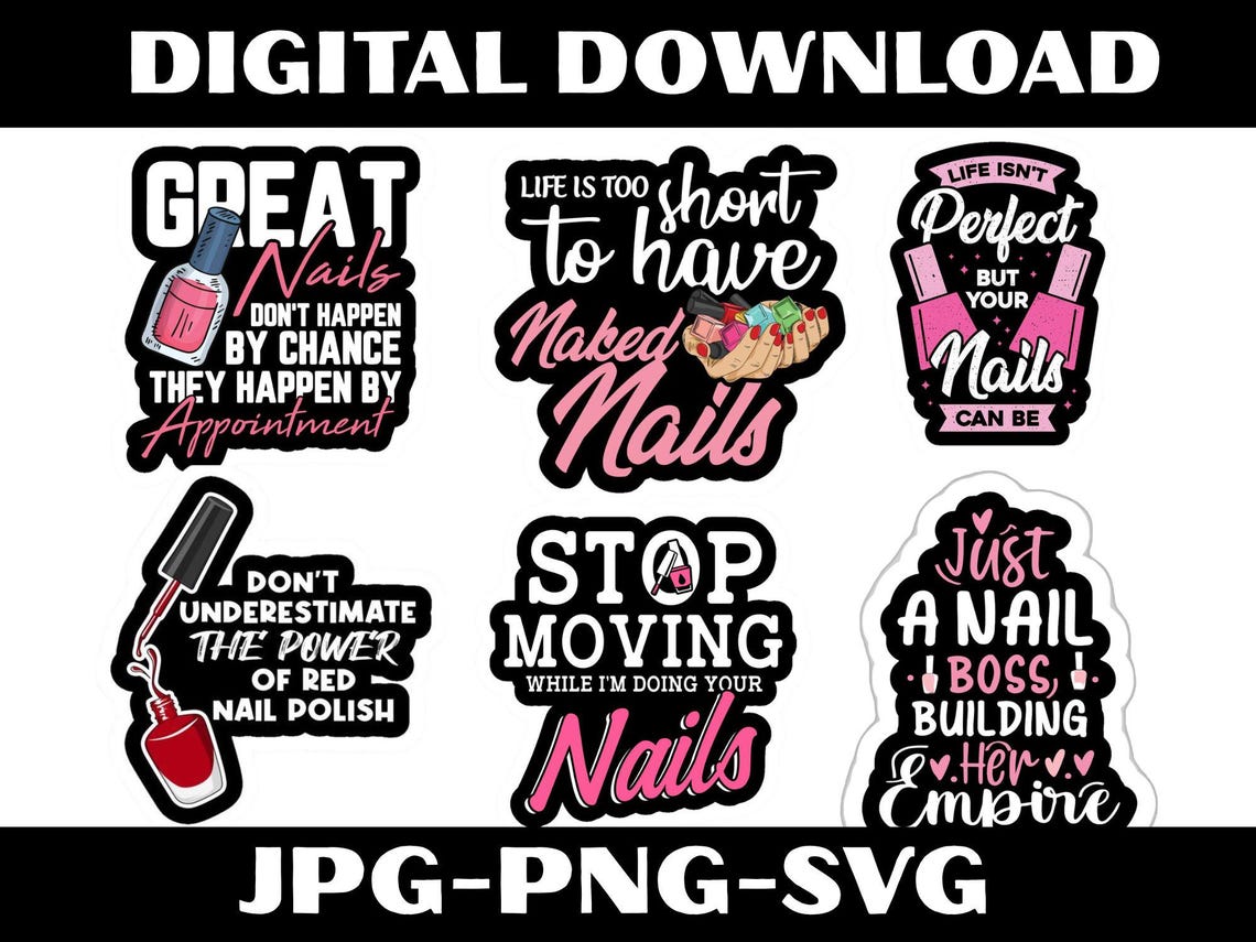 Nails SVG\ Nail Tech SVG\ Manicure Salon Design\ Nail Artist SVG ...