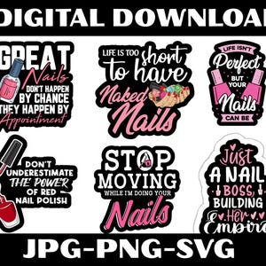 Nails SVG\ Nail Tech SVG\ Manicure Salon Design\ Nail Artist SVG ...