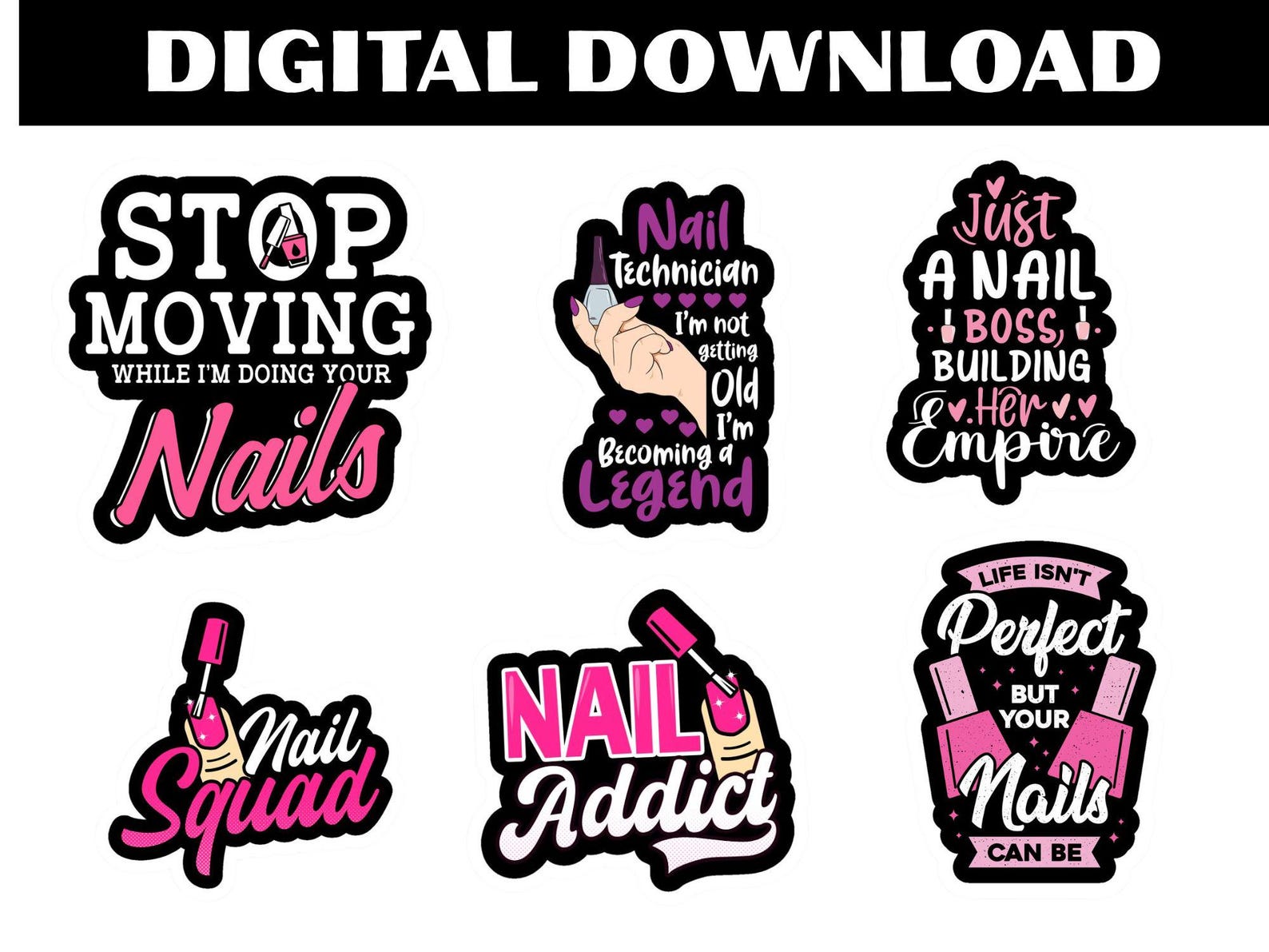 Nails SVG\ Nail Tech SVG\ Manicure Salon Design\ Nail Artist SVG ...
