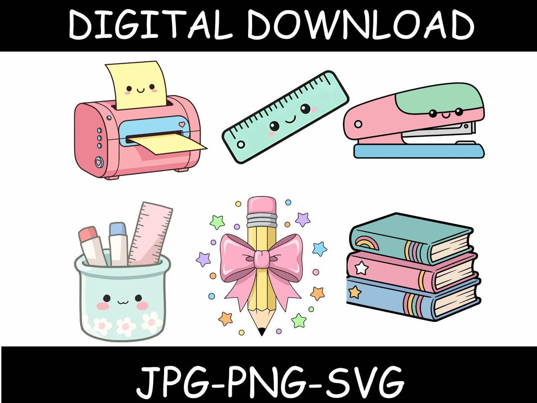 Stationery Svg\ School Supplies Svg\ Cute Stationery Svg\ Office Svg ...